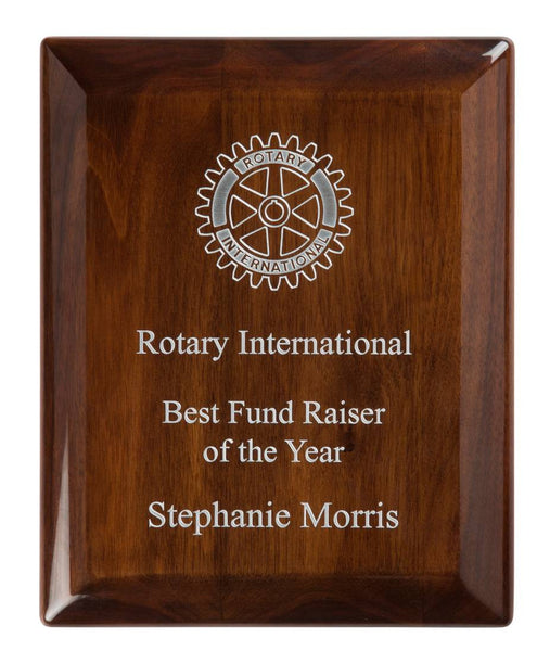 High Gloss Walnut Finish Plaque | Bracknell Engraving & Trophy Services