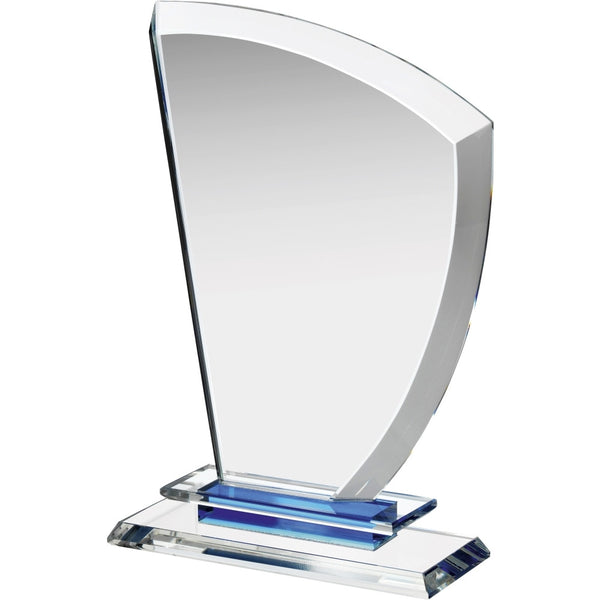 Clear & Blue Crystal Wave Award | Bracknell Engraving & Trophy Services